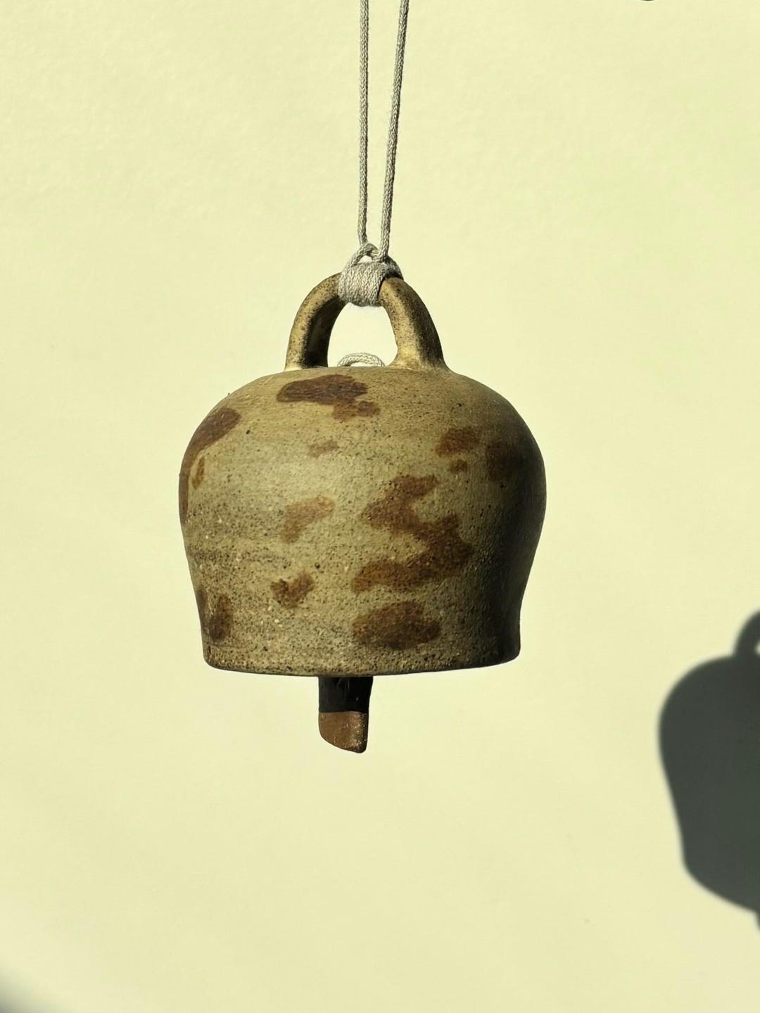 Cowbell : Tan Ceramic Bell With Cow Pattern - Etsy