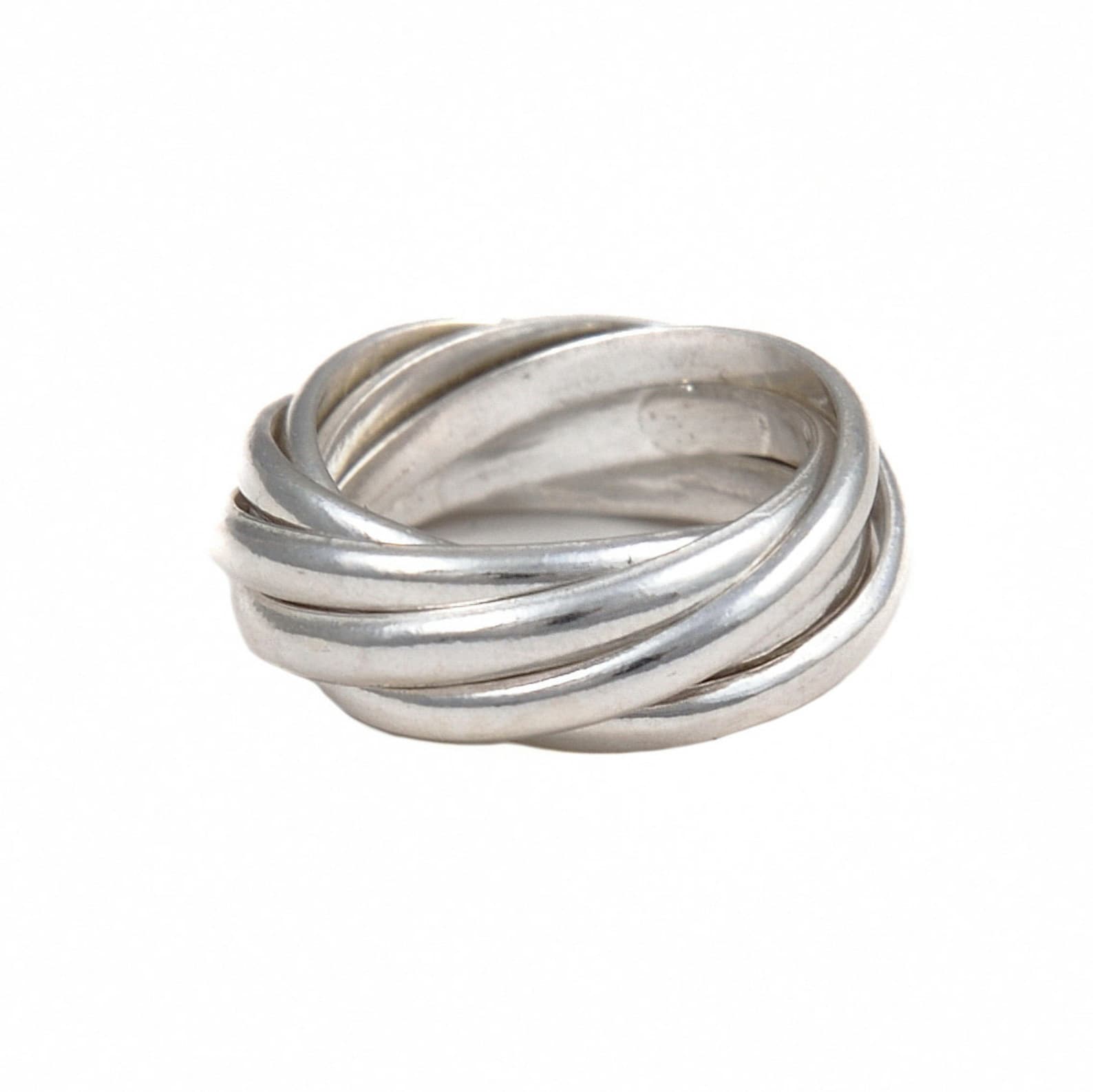 Intertwined Silver Ring, Rolling Rings With 7 Bands, Russian Wedding ...