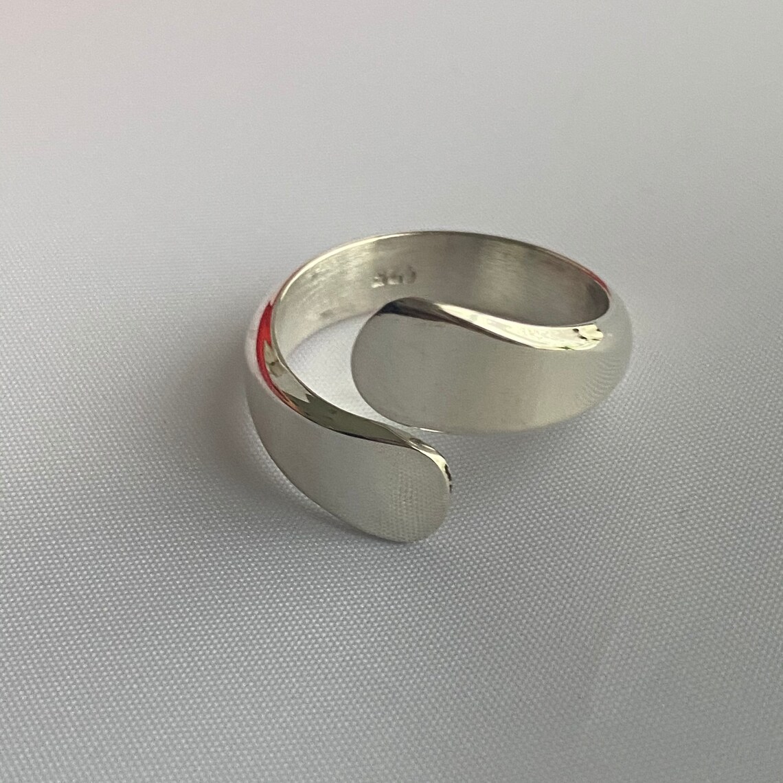 Silver Open Crossover Ring- Modern, Contemporary 925 Sterling Silver ...