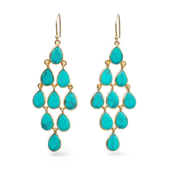 Turquoise Chandelier Earrings - Etsy UK
