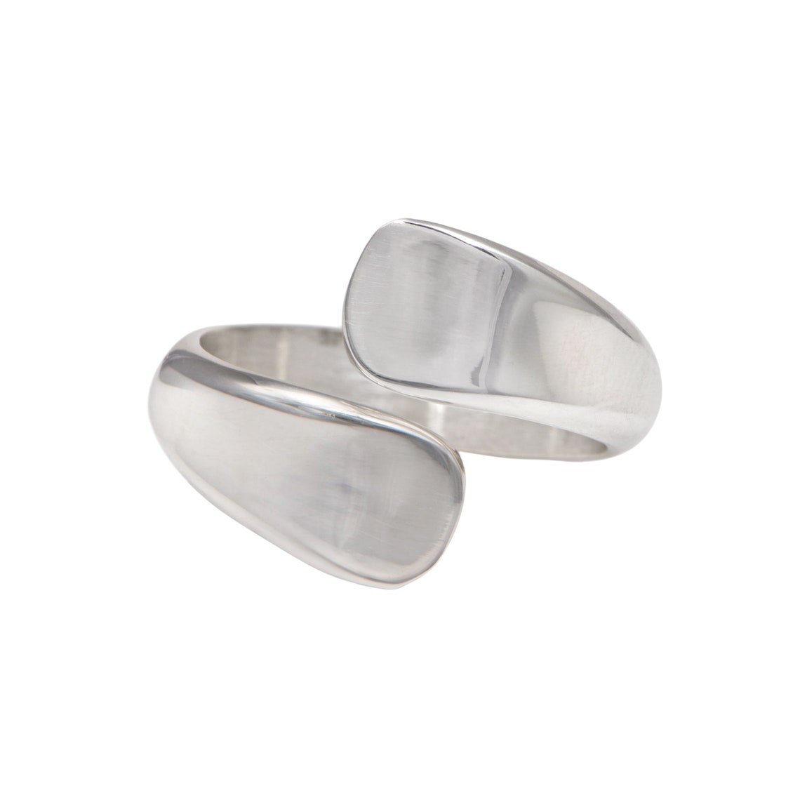 Silver Open Crossover Ring- Modern, Contemporary 925 Sterling Silver ...