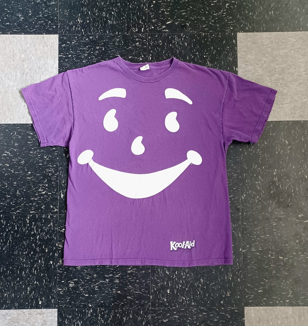 Vintage Purple Kool-aid Man Logo Short Sleeve Crew Neck Tee Shirt on ...