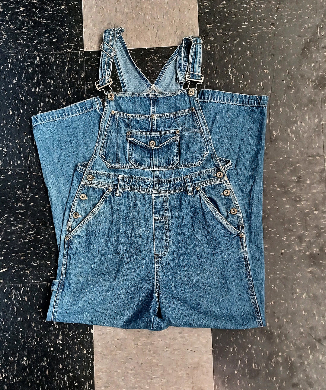 Vintage Denim Full Body Overalls With Slit Pockets and Bib Pocket by ...