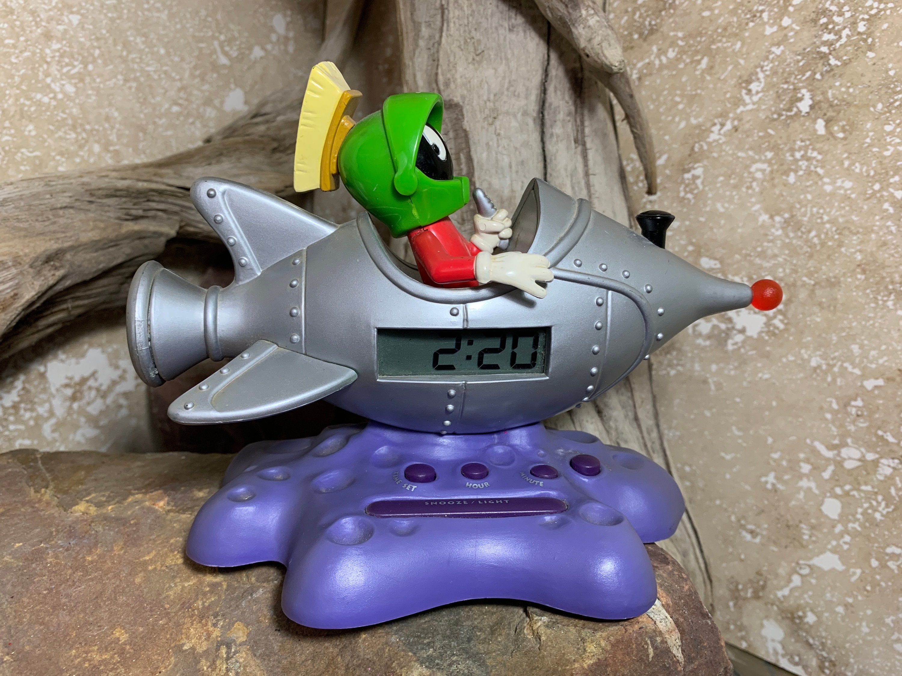 1998 Marvin the Martian Westclox Alarm Clock Works Space Jam Warner ...