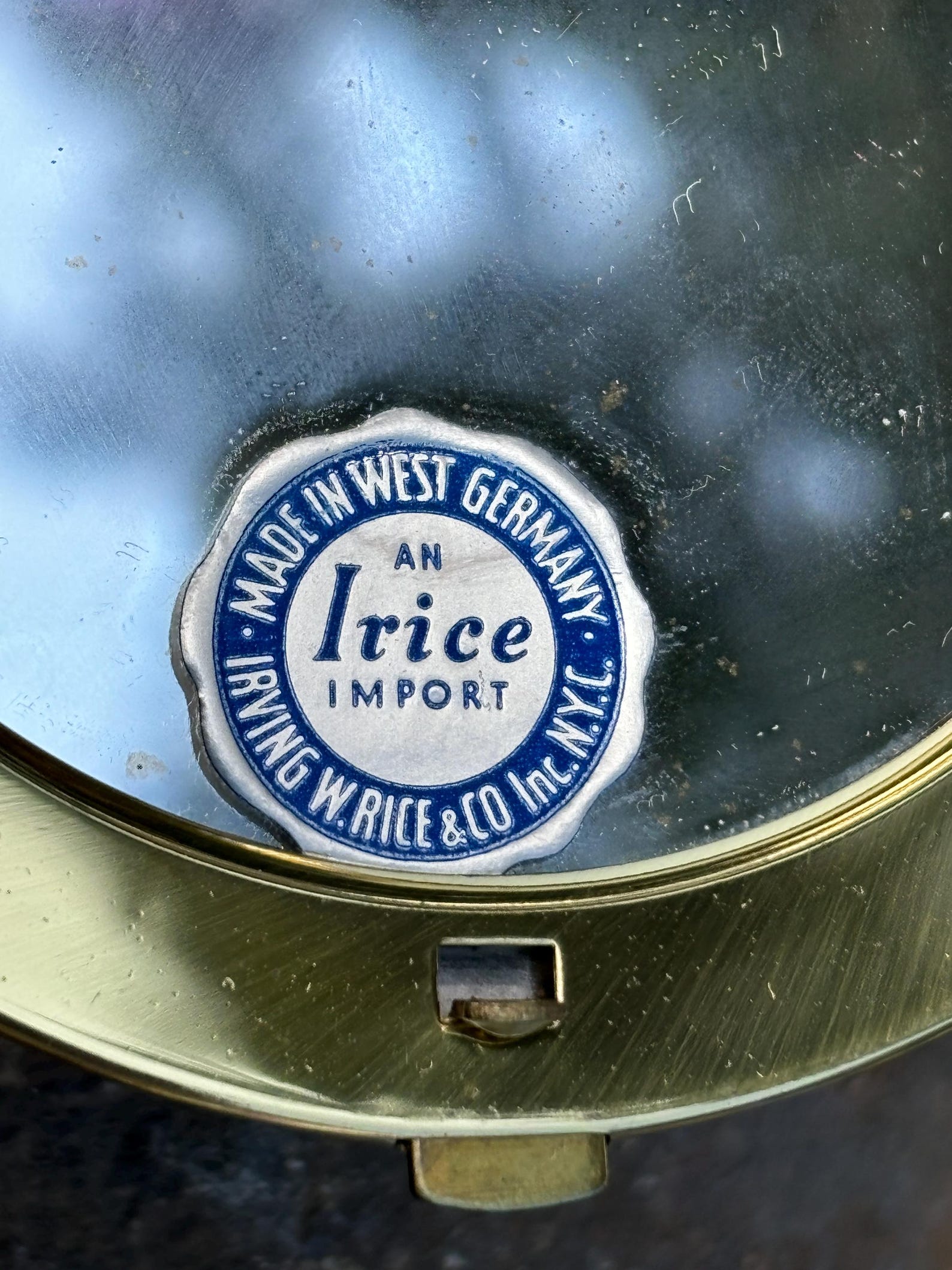 1960s Irice Irving Rice Black Satin Import Dual Mirror Compact ...