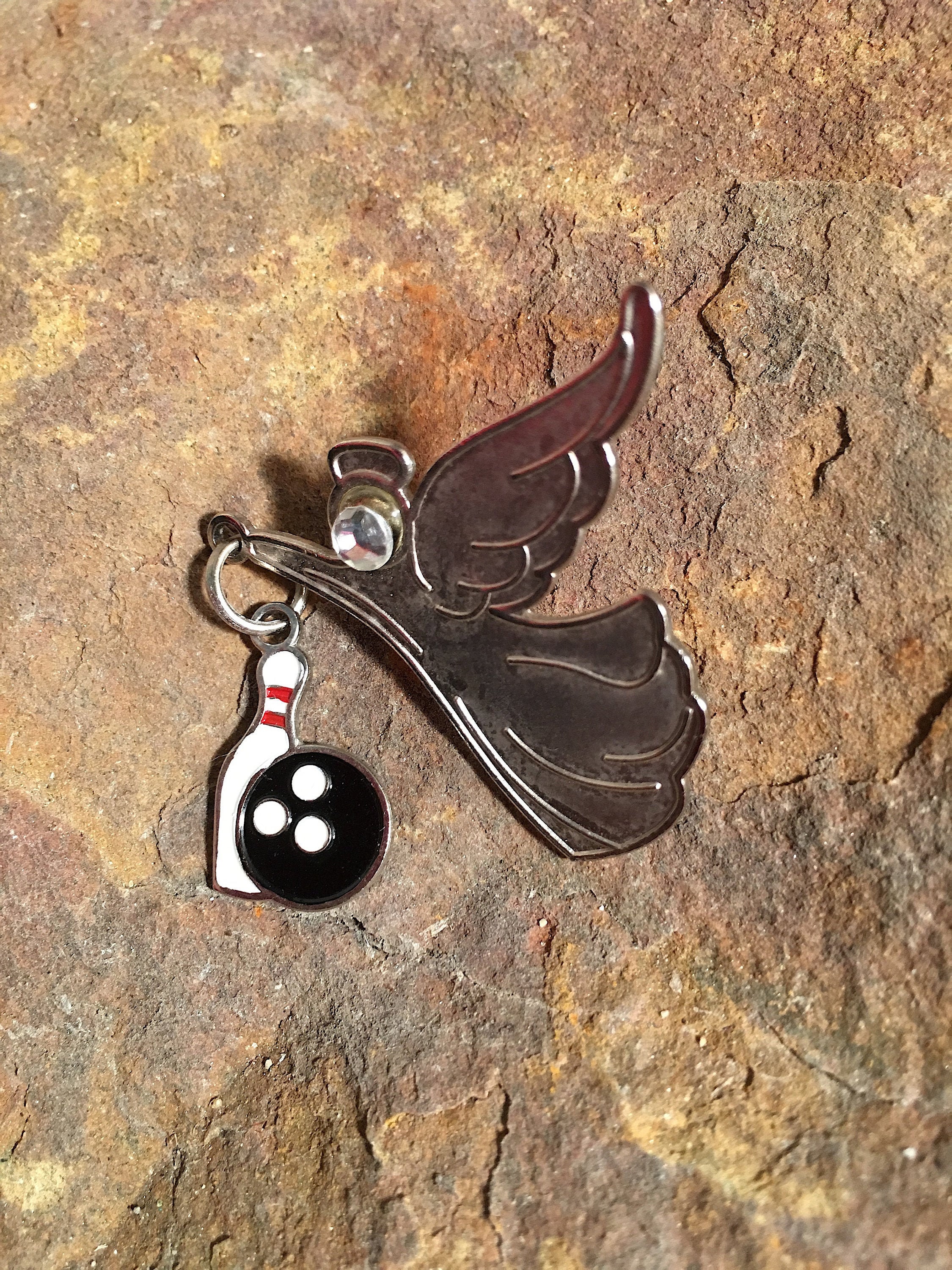 Bowling Guardian Angel Brooch Hipster Retro Irony / Face Mask Glam - Etsy