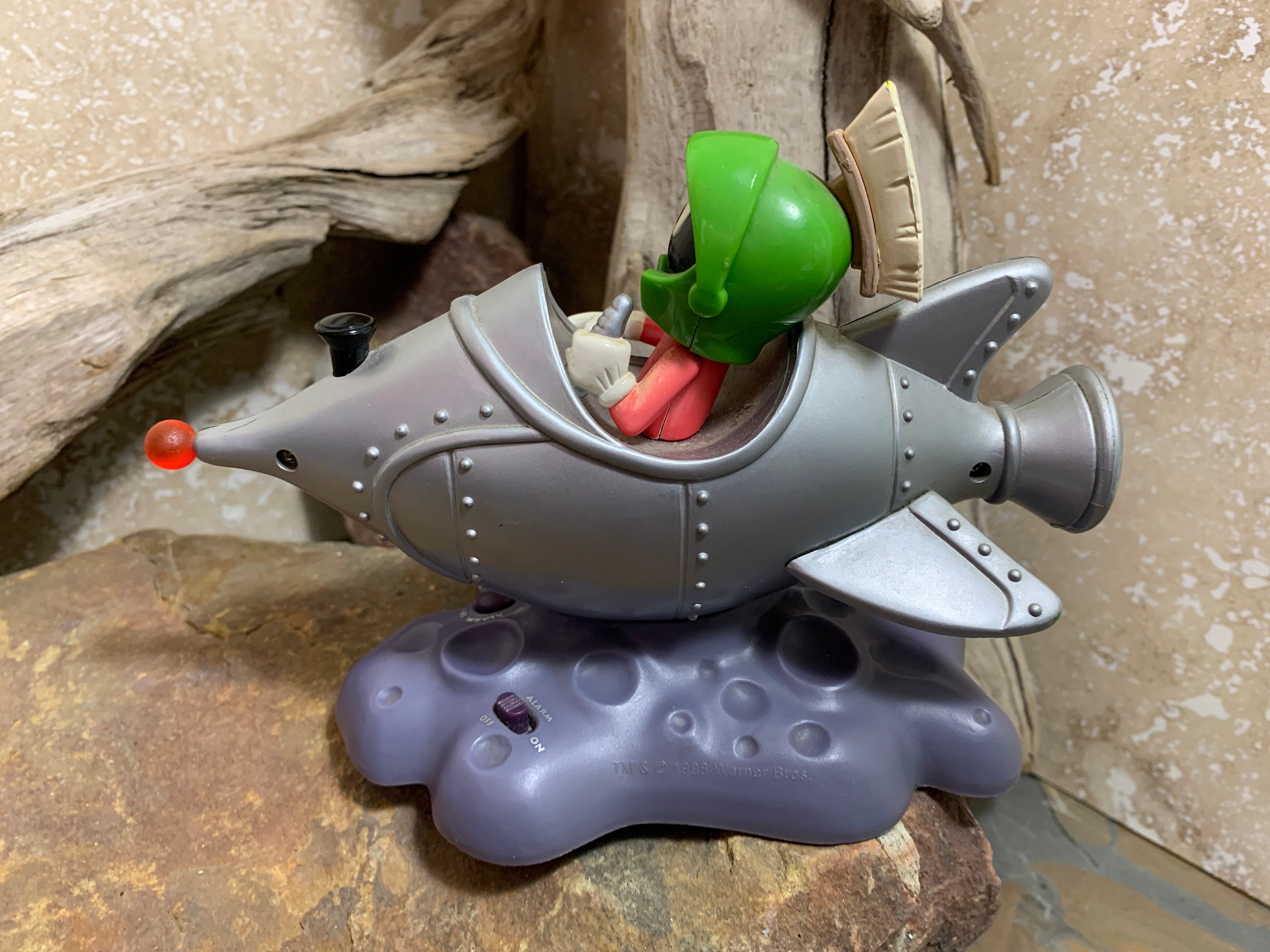 1998 Marvin the Martian Westclox Alarm Clock Works Space Jam Warner ...