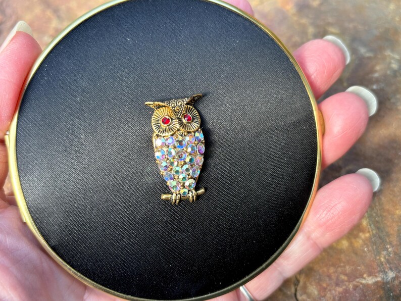 1960s Irice Irving Rice Black Satin Import Dual Mirror Compact ...