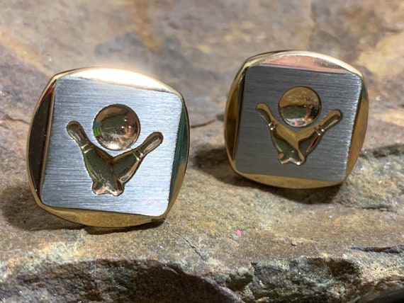 1940s Swank 50/FO Bowling Nickle Plate & Brass Tie Cl… - Gem