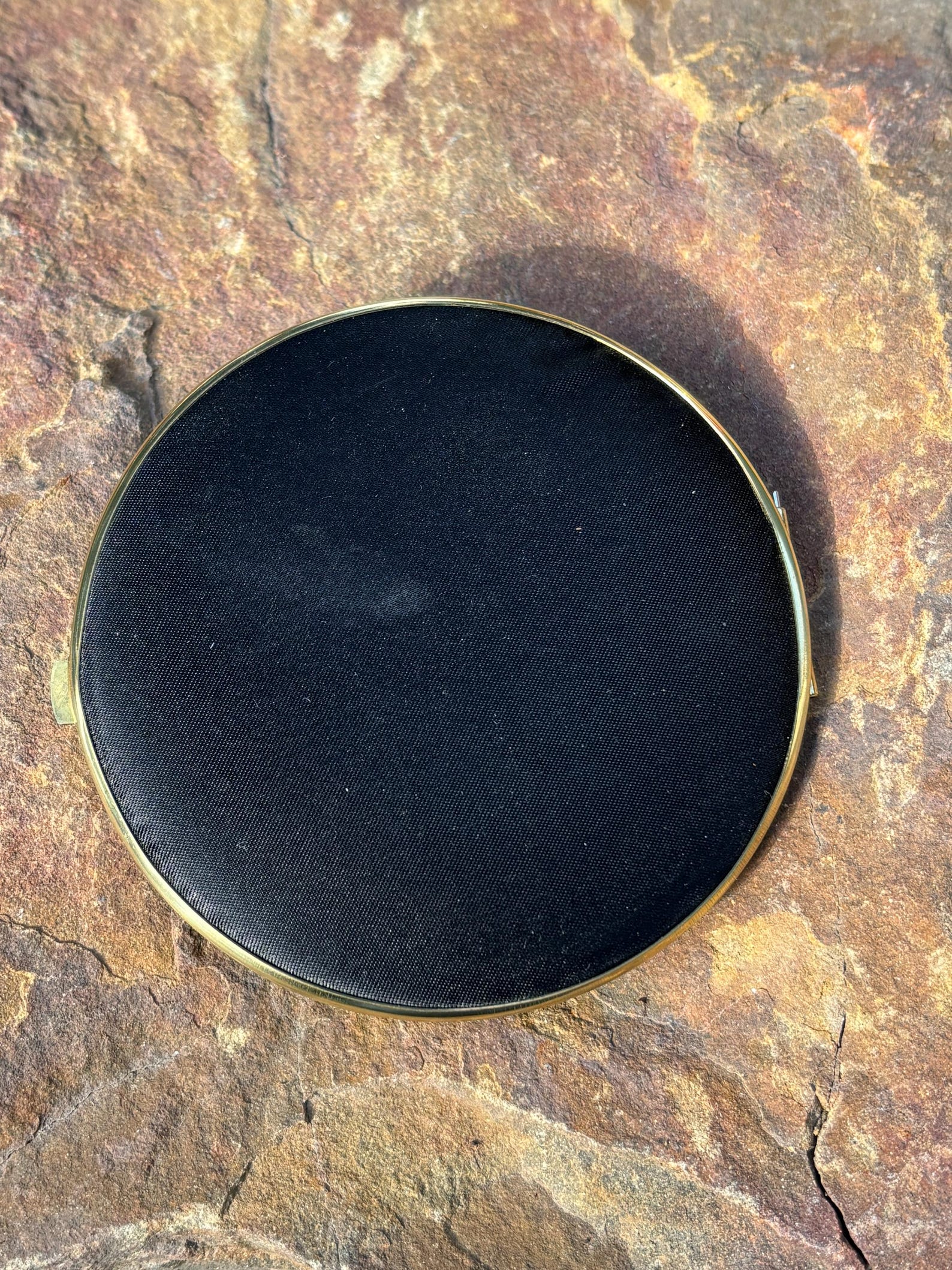 1960s Irice Irving Rice Black Satin Import Dual Mirror Compact ...