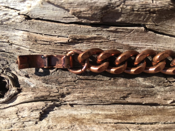 1970s Copper Link Bracelet Vintage Bridesmaid Gift - Gem