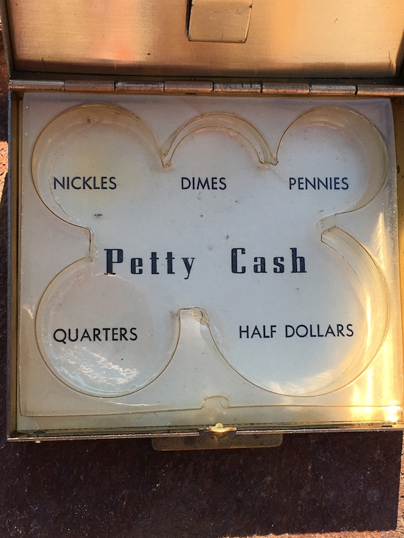 1950s Brass Purse Petty Cash Box Rhinestone Dollar Si… - Gem