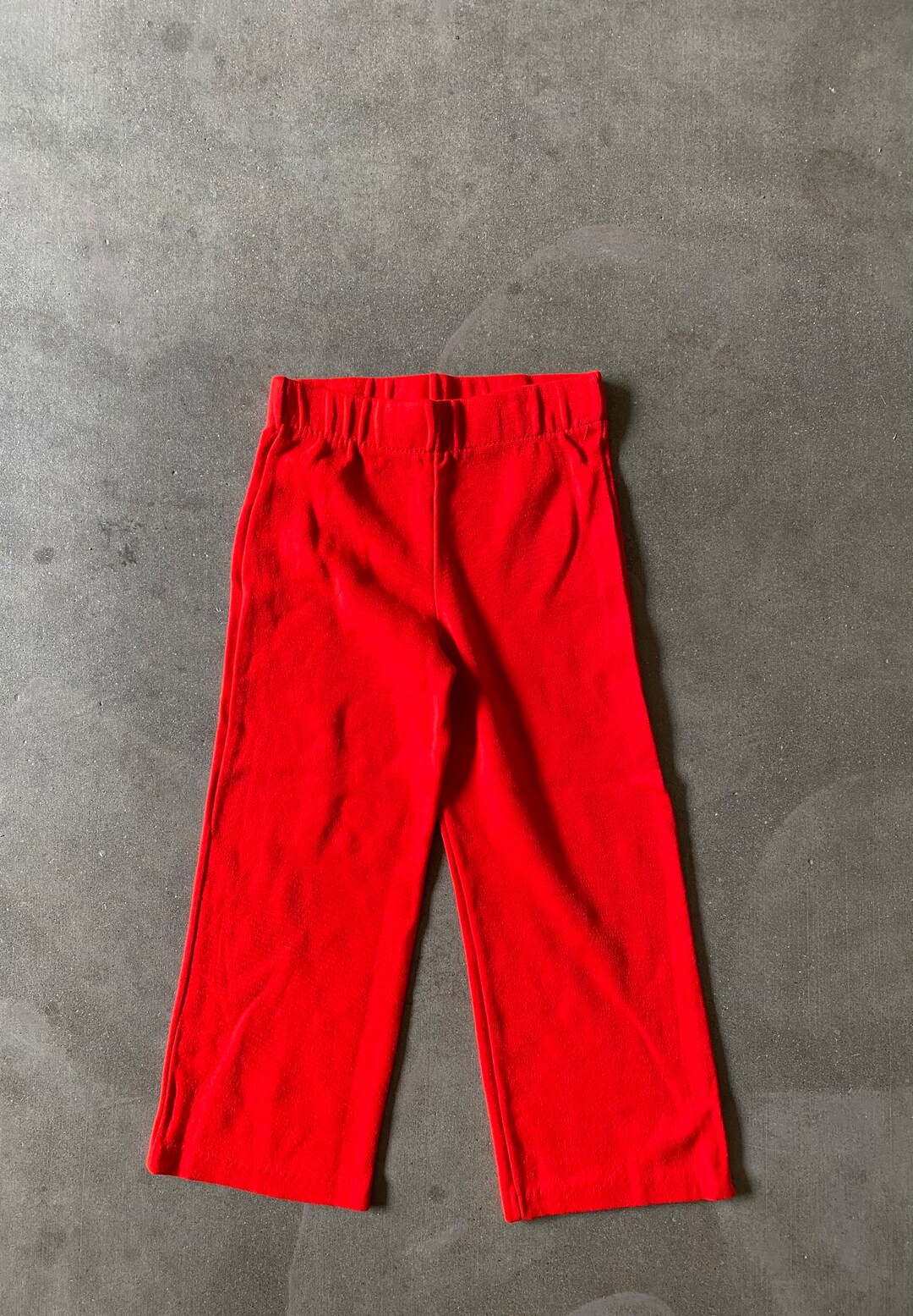 80s Kids Bright Red Pants Knit Straight Leg Pants Girls Size 5-6 - Etsy