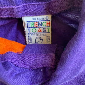 Vintage 90s Kids French Toast Shirt Purple Orange Turquoise Color Block ...