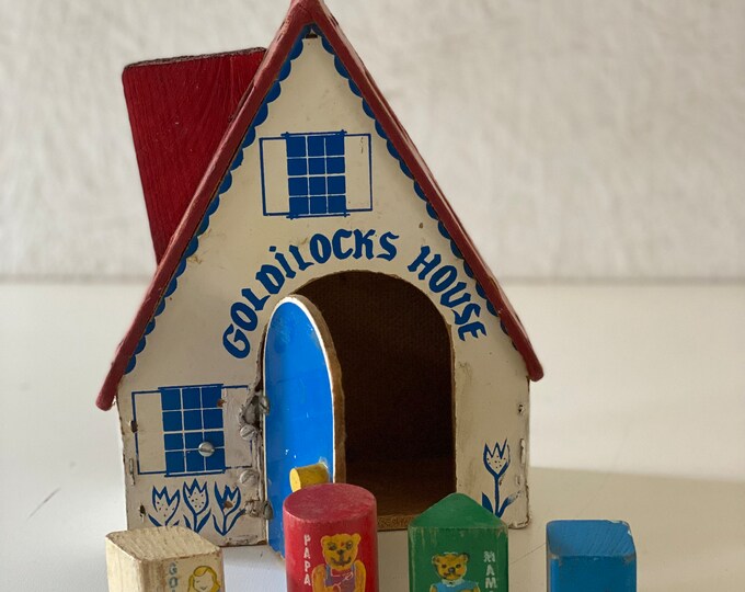 Vintage Rare Wood Goldilocks House Sorting Shape Toy Collectible ...