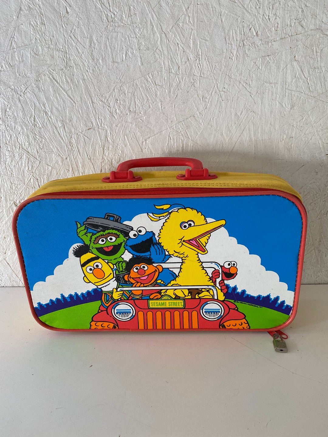 Vintage Sesame Street Suitcase // Kids Road Trip Bert Ernie Elmo Big ...