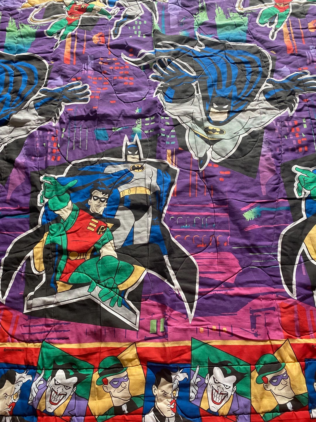 Vintage 90s Batman and Robin Comforter Twin Size 1995 DC Comics Bedding ...