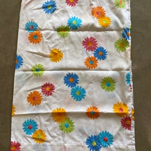 Vintage Gerbera Daisy Sheet Set Pink Orange Blue Green Twin Floral ...