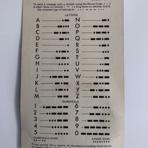 Vintage 60s 70s Boy Scout Whistle + Lanyard With Morse Code NEW IN ...