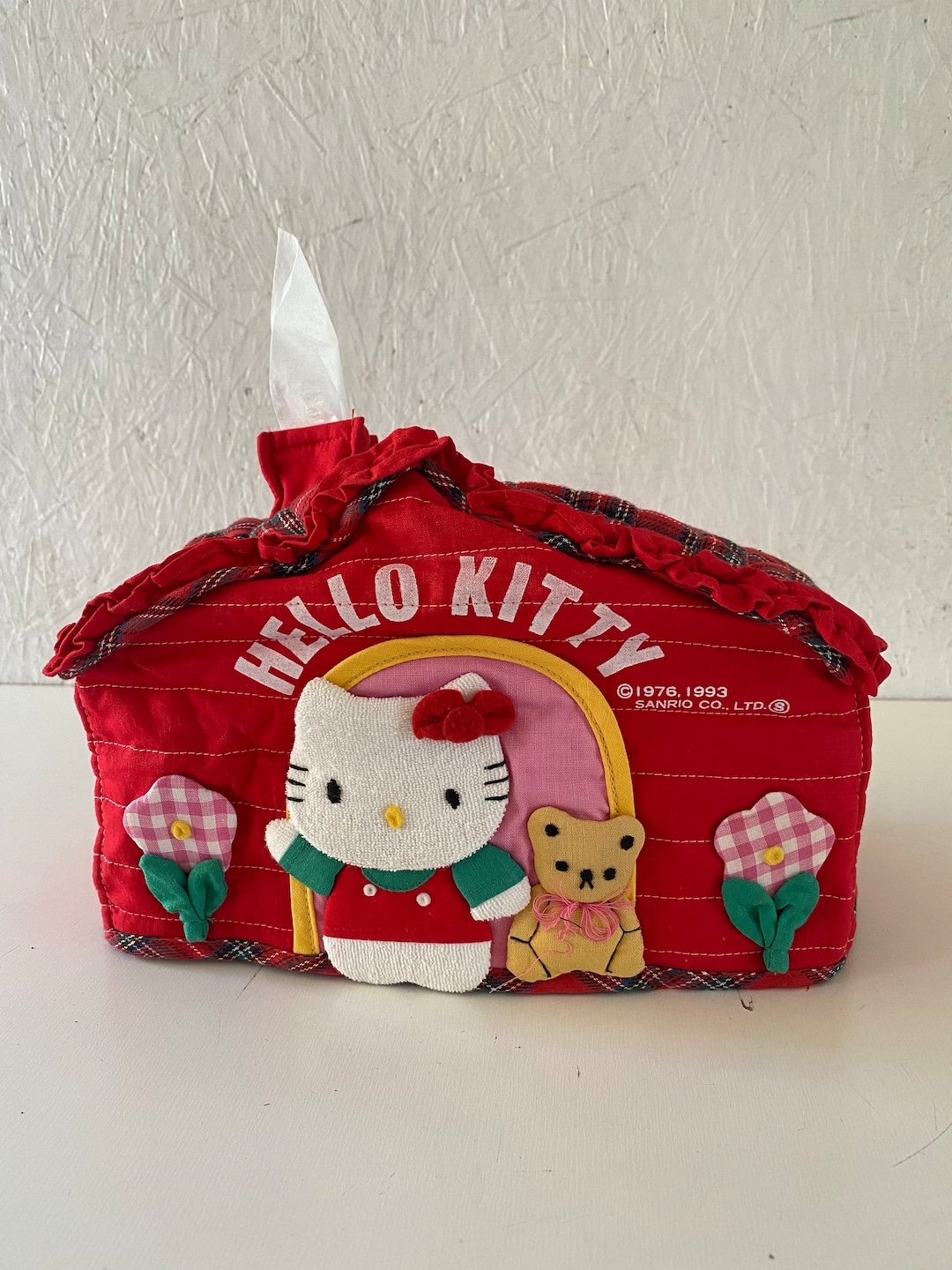 Vintage 90s Hello Kitty Tissue Box Cover Kids Girls Room Kawaii Decor ...