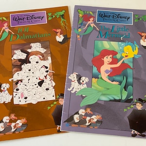 Vintage Disney Books Set of 5 Little Mermaid 101 Dalmatians Jungle Book ...