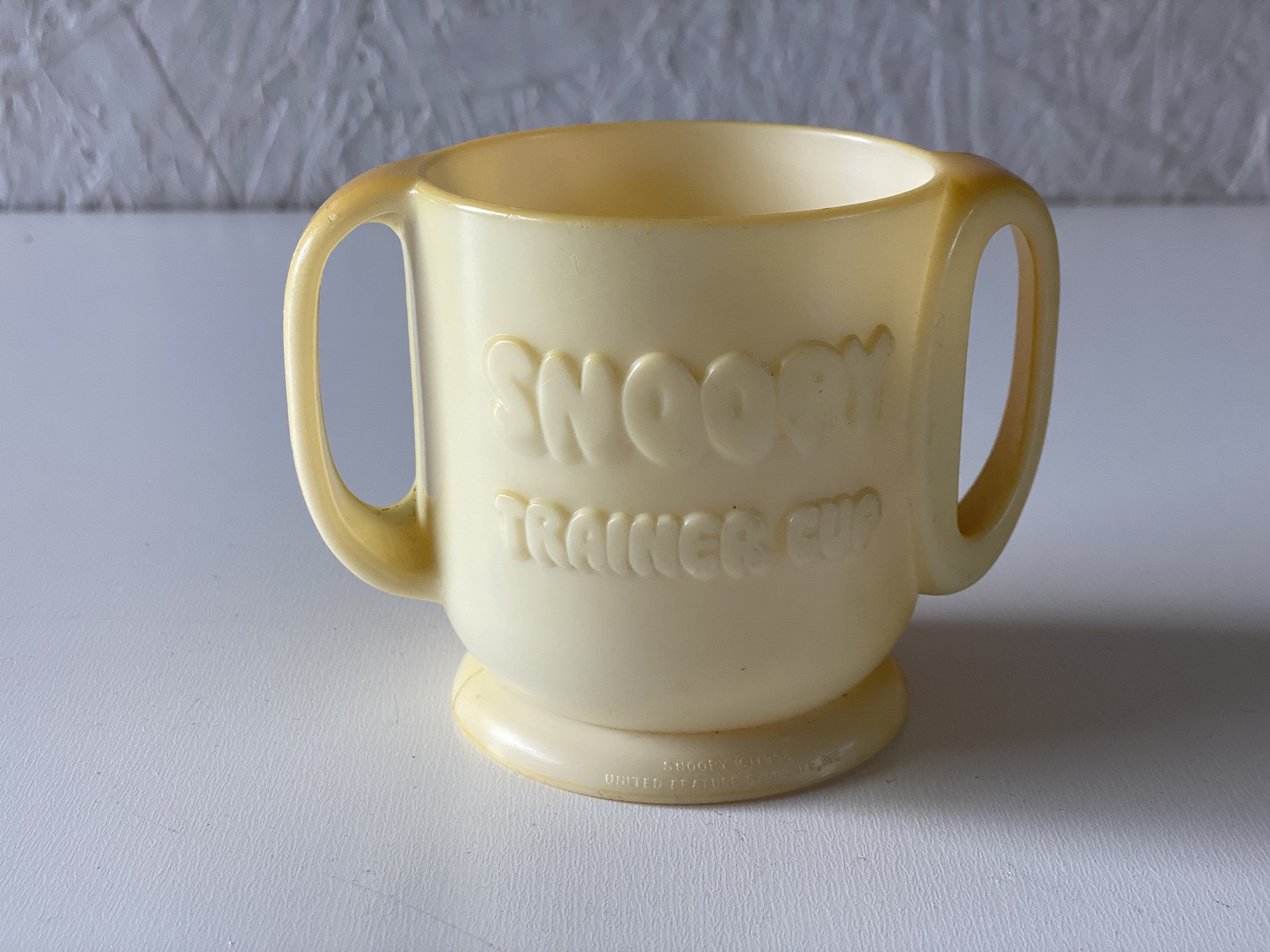 Vintage Snoopy Trainer Cup // Two Handle Sippy Cup // 3D Peanuts Baby ...