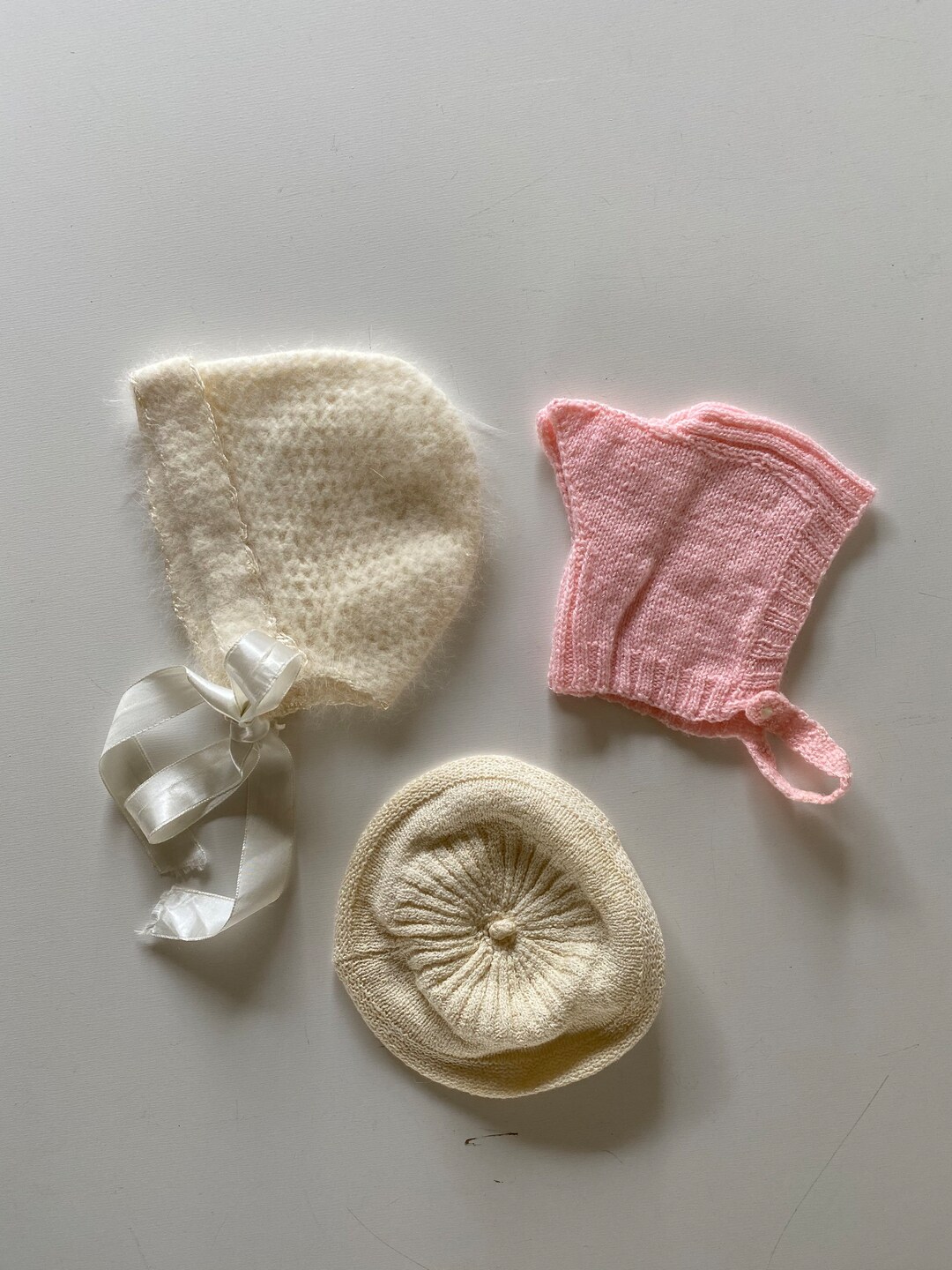 Vintage Collection of Baby Girl Hats Angora Bonnet Knit Tam - Etsy