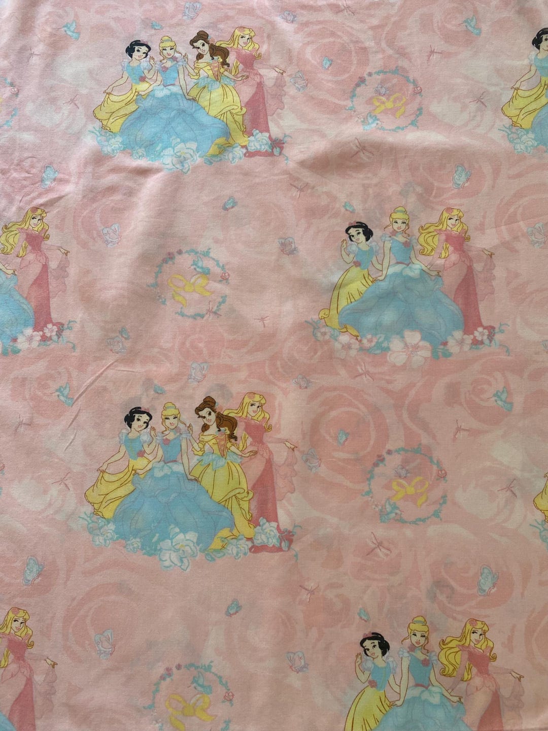Vintage Disney Princess Pillowcase Pink Cinderella Snow White Sleeping ...