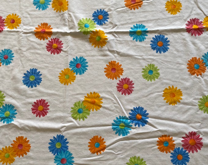 Vintage Gerbera Daisy Sheet Set Pink Orange Blue Green Twin Floral ...