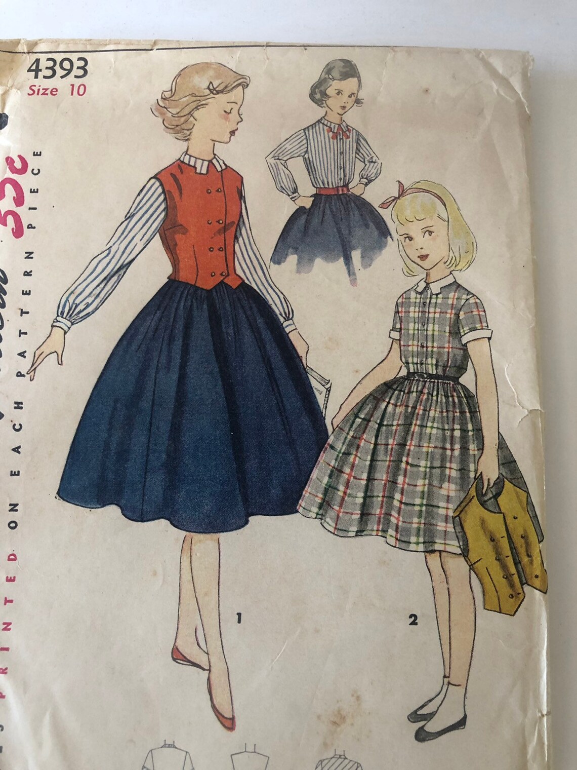 Vintage UNCUT 1953 Girls Fit and Flare Dress Pattern With - Etsy