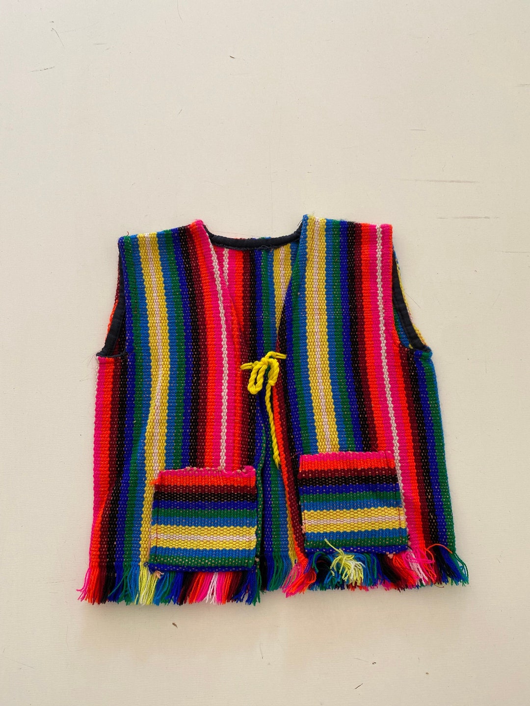 Vintage Toddler Mexican Serape Vest Fringed Kids Hippie Costume - Etsy