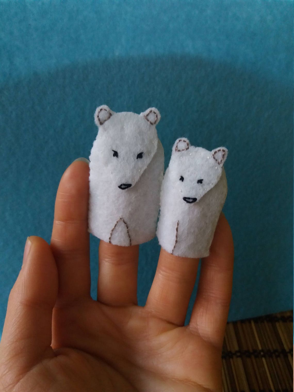 Arctic Animals Finger Puppet Set of 6 - Parent and Baby Animals - Polar ...