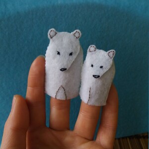 Arctic Animals Finger Puppet Set of 6 - Parent and Baby Animals - Polar ...