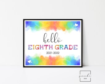 First Day of 8th Grade Sign | Etsy