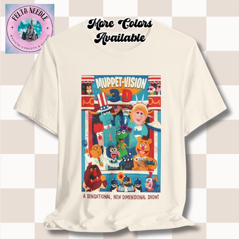 Muppet Vision 3D Attraction Poster Unisex Tee Shirt, T-shirt, Hollywood ...
