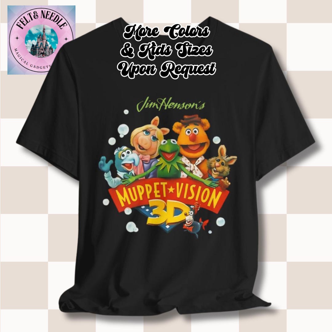 Muppet Vision 3D T-shirt - Retro Poster With Gonzo, Miss Piggy & Kermit ...
