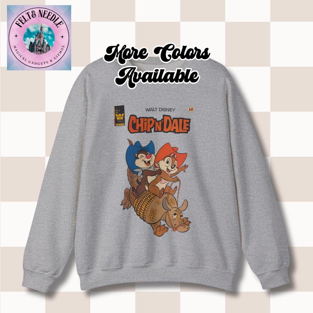 Cowboy Chip and Dale Retro Cartoon Sweatshirt, Western Chipmunk ...