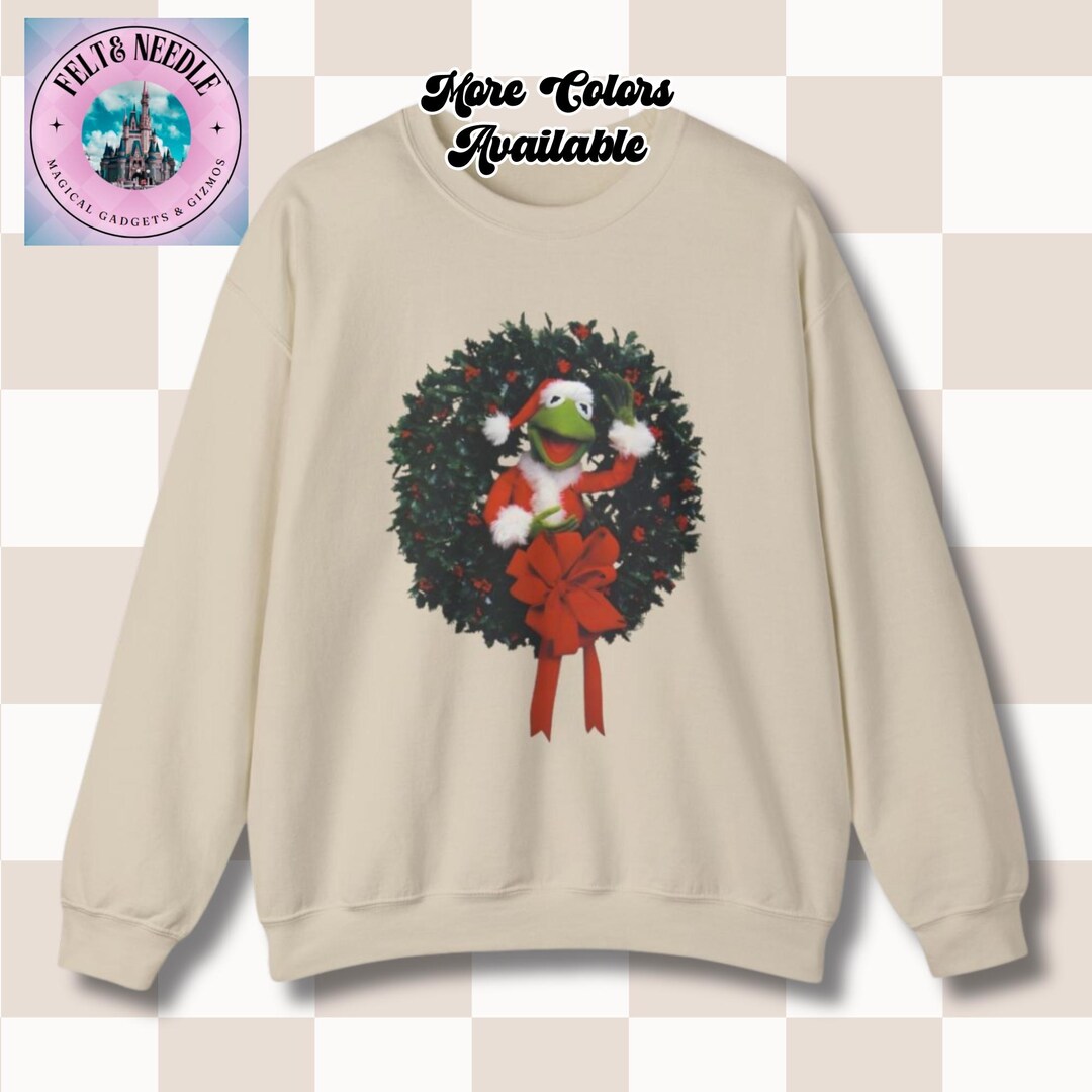 Santa Kermit Retro Sweatshirt, 80s 90s Crewneck Jumper, Holiday Meme ...