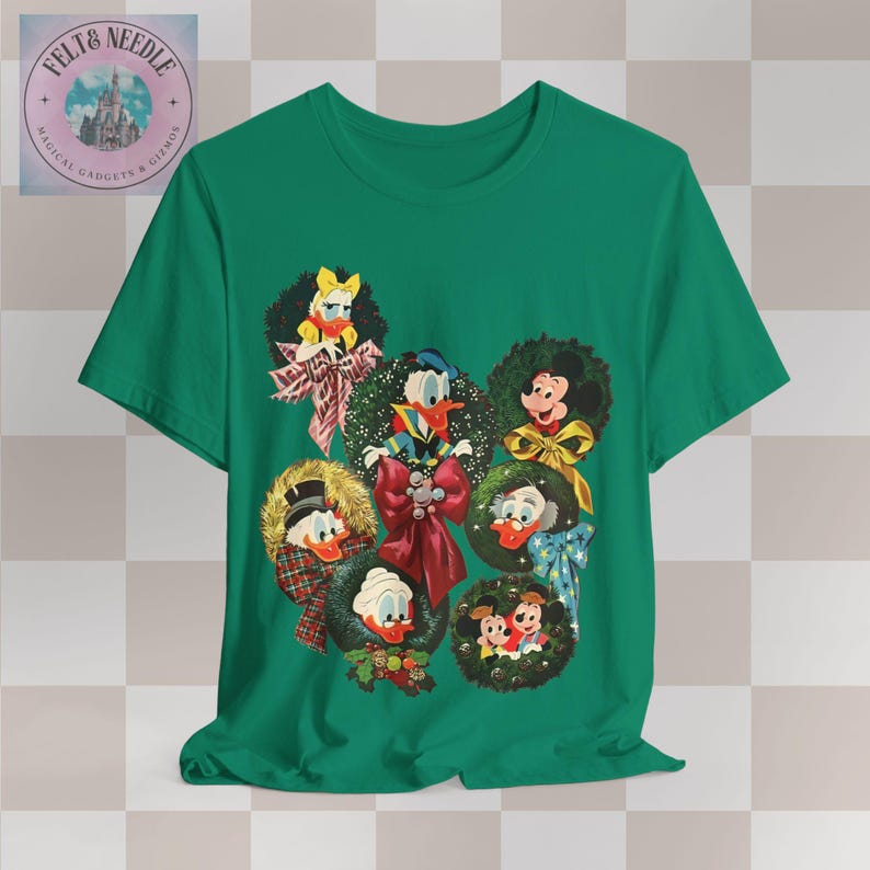 Vintage Disney Christmas Tee, Mickey Mouse Holiday Shirt, Unisex Jersey ...