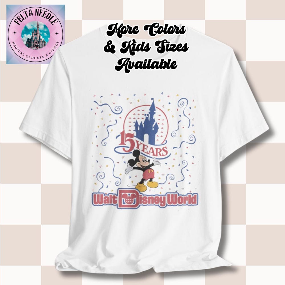 Retro Disney 15 Years Mickey Mouse T-Shirt, Walt Disney Tee, Unisex ...