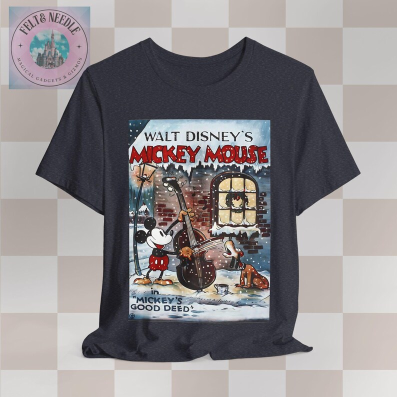 Vintage Mickey Mouse Movie Poster Graphic Tee, Classic Cartoon Short ...