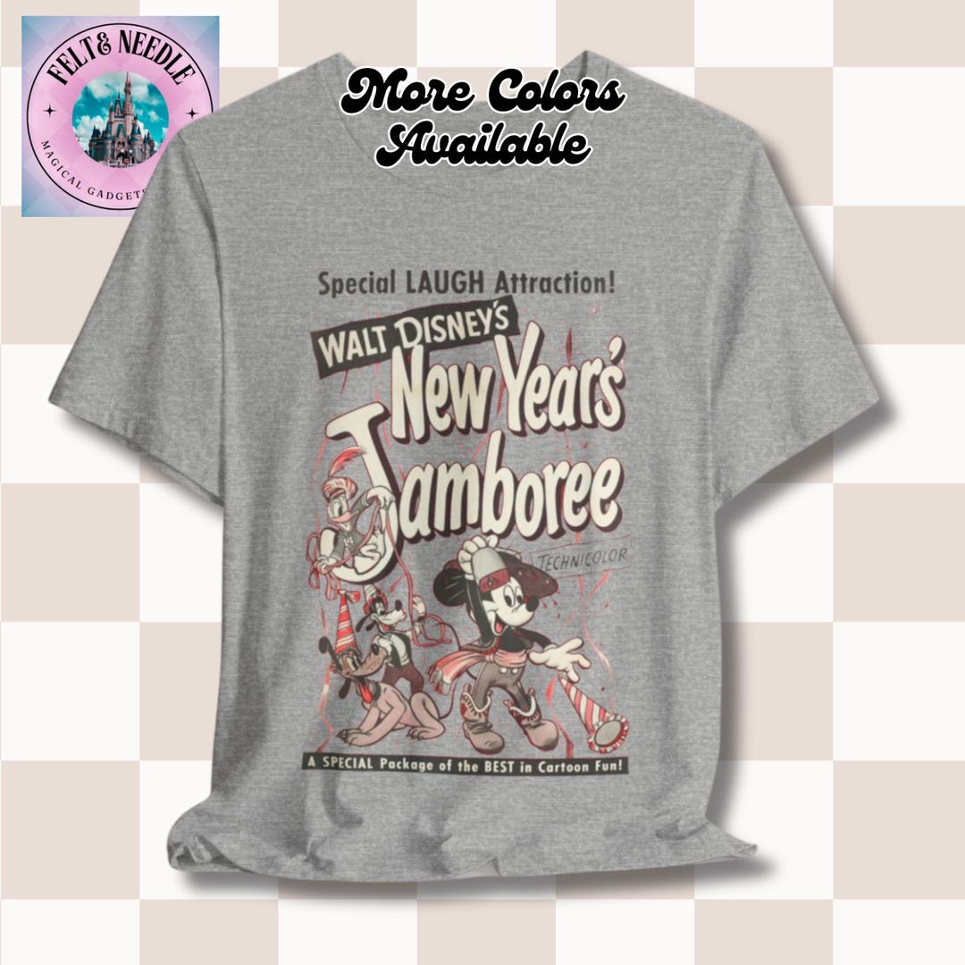 Vintage Disney New Years Jamboree Unisex Jersey Tee, Mickey Goofy ...