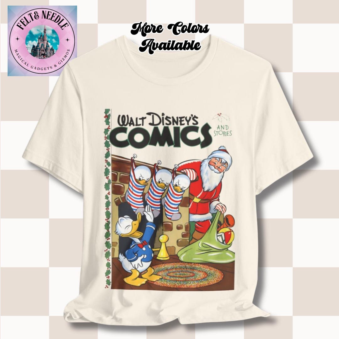 Vintage Donald Duck Santa Clause Unisex Jersey Short Sleeve Tee, Walt ...