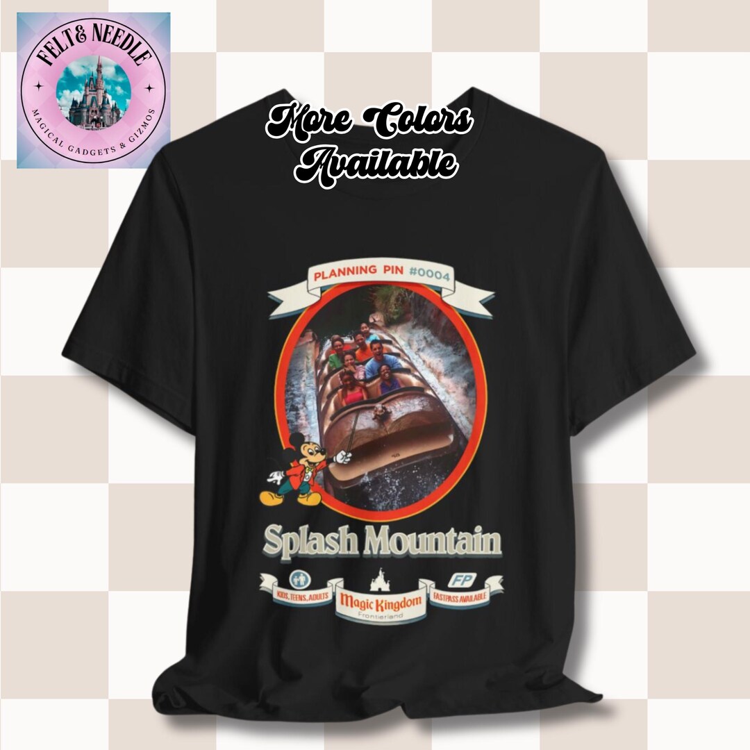 Disney Retro Splash Mountain Tee, Mickey Mouse Attraction Planning Pin ...