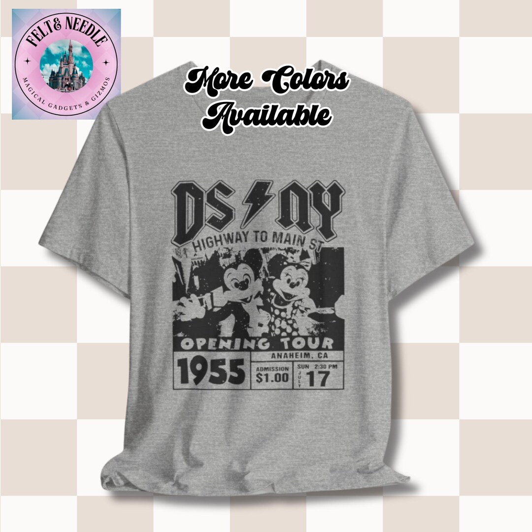 Disney Rock Tour T-shirt, AC DC Style, Mickey Minnie Mouse 1955 Tee ...