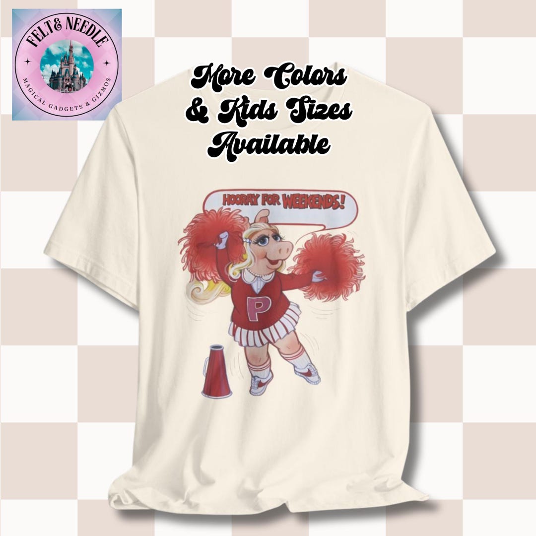 Retro Miss Piggy Cheerleader T-shirt, 70s 80s Muppet Fan Tee, Hooray ...