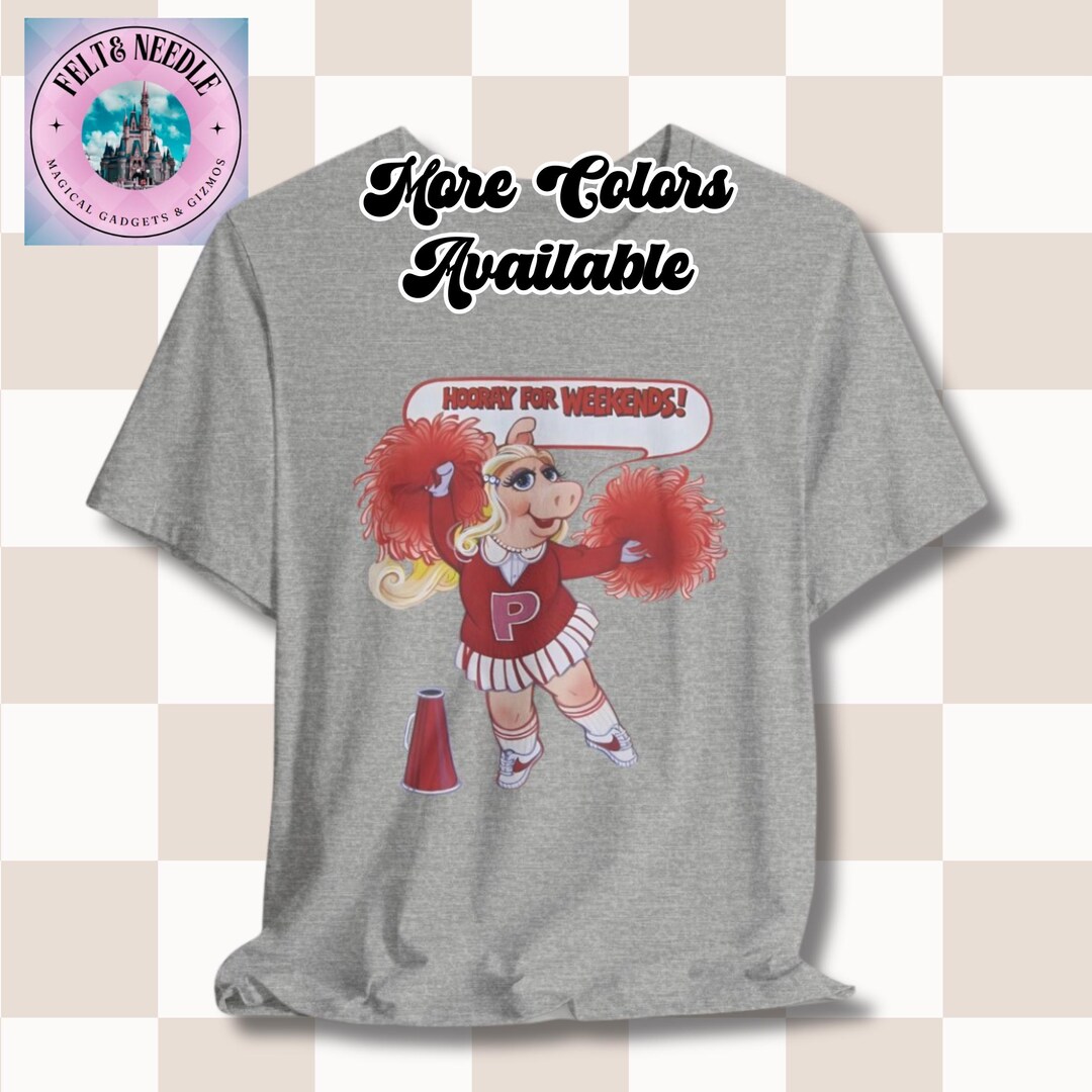 Retro Miss Piggy Cheerleader T-shirt, 70s 80s Muppet Fan Tee, Hooray ...