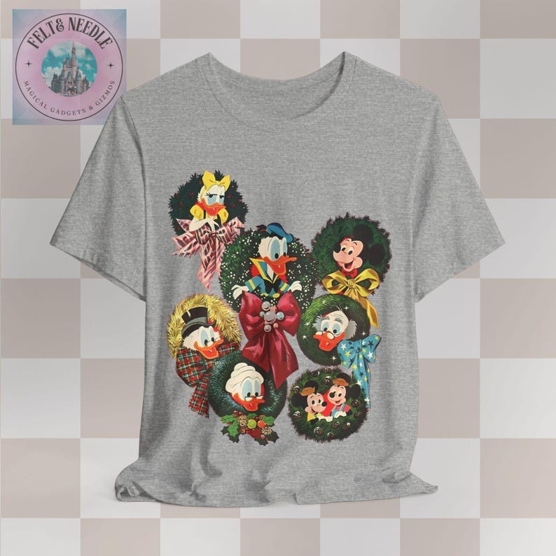 Vintage Disney Christmas Tee, Mickey Mouse Holiday Shirt, Unisex Jersey ...