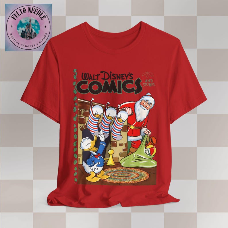 Vintage Donald Duck Santa Clause Unisex Jersey Short Sleeve Tee, Walt ...