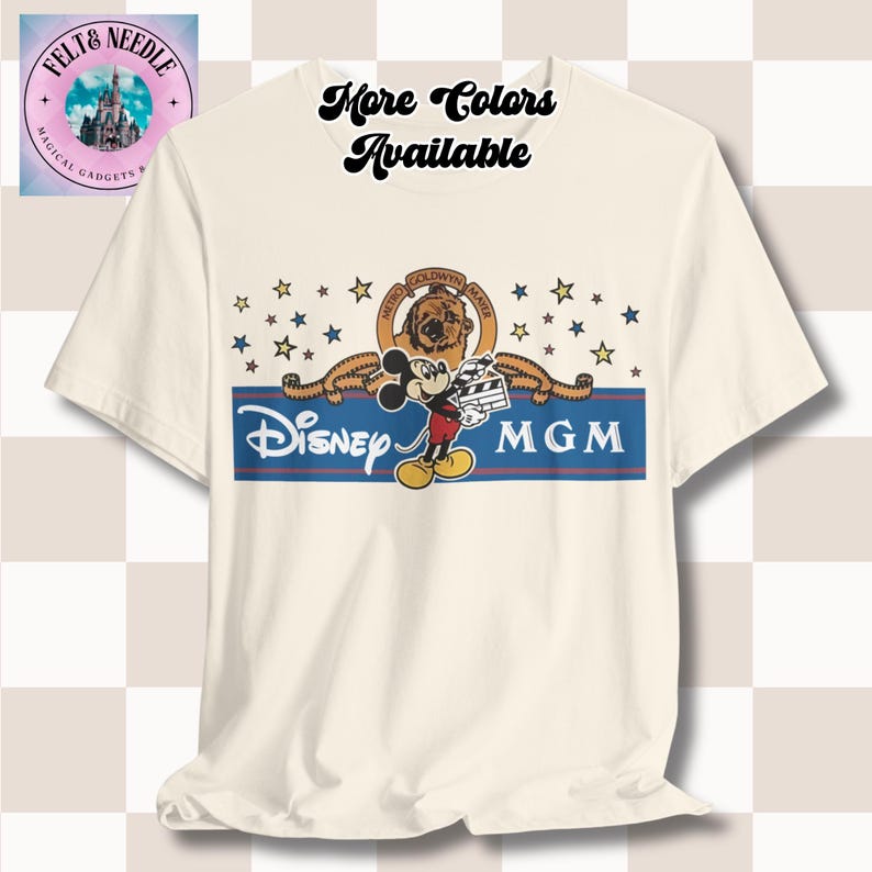 Retro 1980s Disney MGM Studios T-shirt - Mickey & MGM Lion Design ...